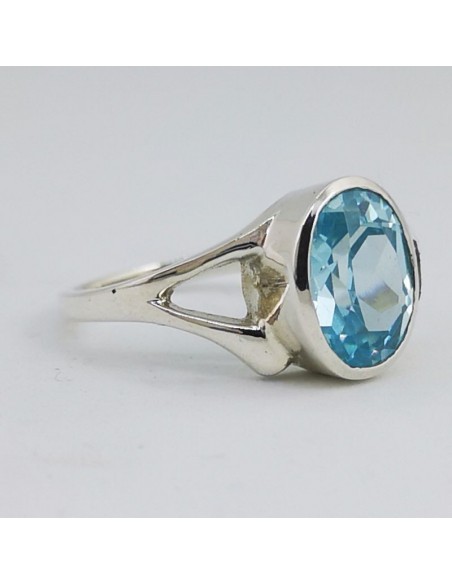 ANILLO DE TOPACIO AZUL. Talla Anillo Nº17 (57mm)